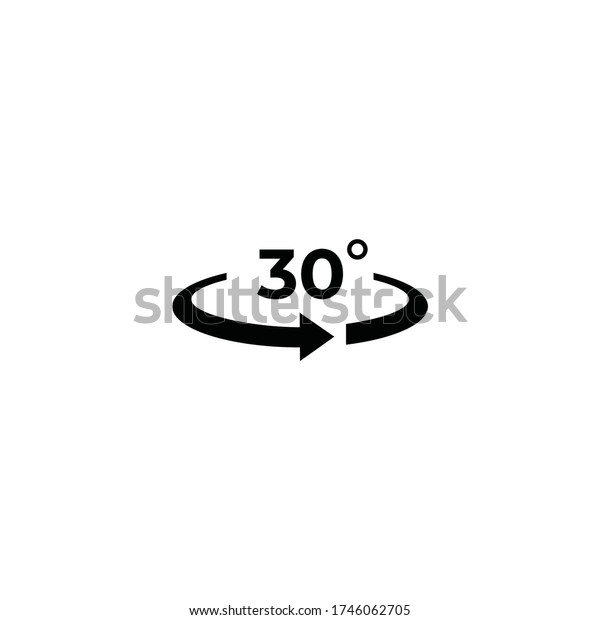 Icône Angle 30 degrés.Symbole de rotation : image vectorielle de stock ...