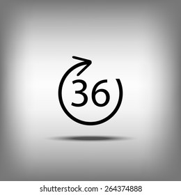 Angle 36 Degree Icon Stock Vector (Royalty Free) 266581457
