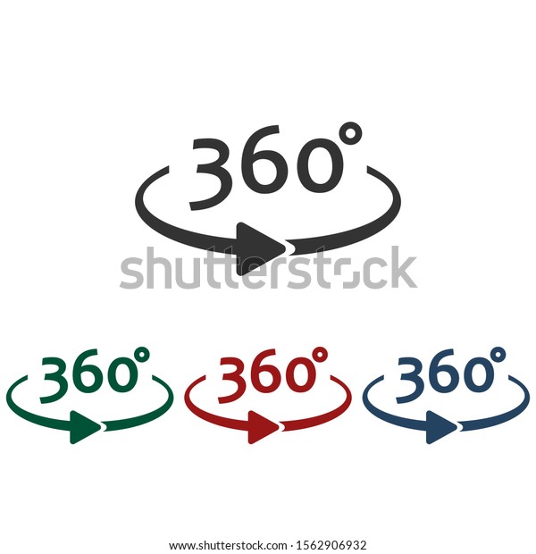 Angle 360 Degrees Icon Rotation Symbol Stock Vector (Royalty Free ...