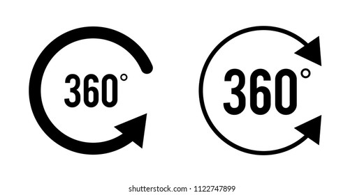 Angle 360 Degrees Sign Icon Geometry Stock Vector (Royalty Free ...