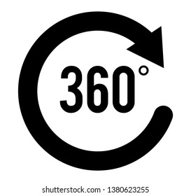 360 Grad Vektorsymbol. 360 Grad Piktogramm: Stock-Vektorgrafik ...