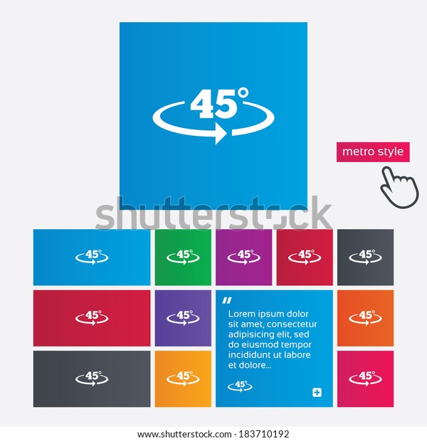 Angle 45 Degrees Sign Icon Geometry Stock Vector (Royalty Free ...