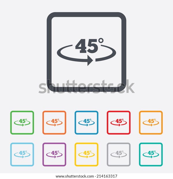 Angle 45 Degrees Sign Icon Geometry Stock Vector (Royalty Free ...