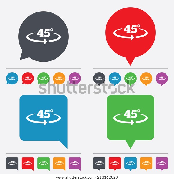 Angle 45 Degrees Sign Icon Geometry Stock Vector (Royalty Free ...