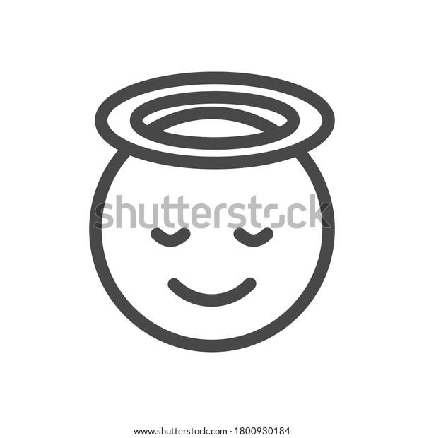 Angle Face Outline Emoticon Icon Stock Vector (Royalty Free) 1800930184