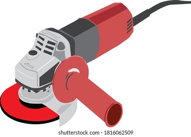 Angle Grinder Red Black Color Vector Stock Vector (Royalty Free ...