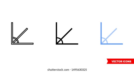 Angle Icon 3 Types Color Black Stock Vector (Royalty Free) 1495630325 ...
