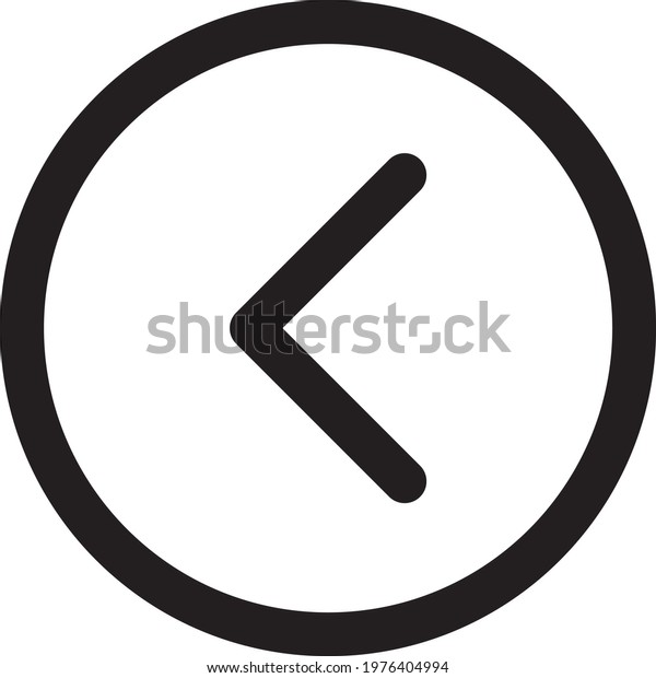 Angle Left Circle Icon Detailed Outline Stock Vector (Royalty Free) 1976404994 | Shutterstock