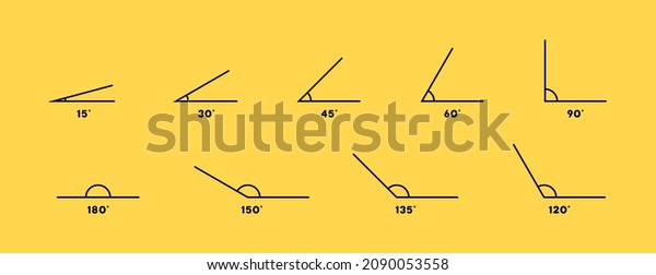 Angle Line Art Icons Set Angle Stock Vector (Royalty Free) 2090053558 ...