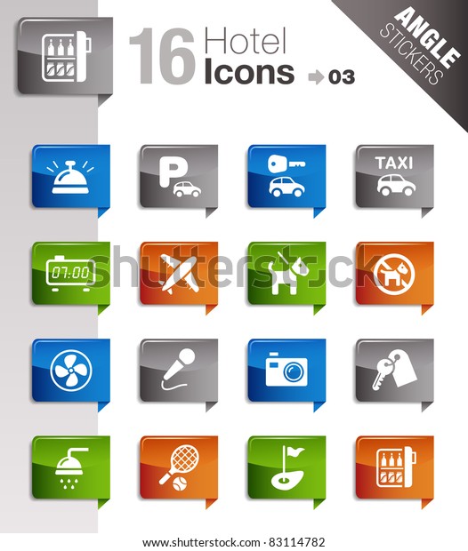 Angle Stickers Hotel Icons Stock Vector (Royalty Free) 83114782 ...