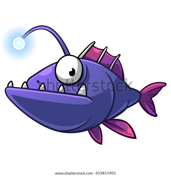Angler Fish Cartoon Vector Art Illustration Stock Vector (Royalty Free ...