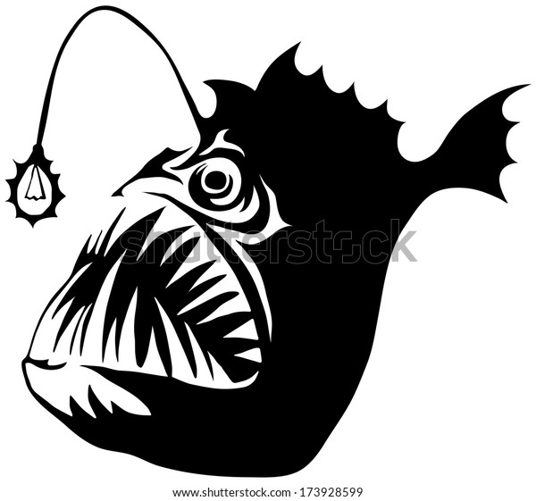 Angler Fish Isolated On White Background Stock Vector (Royalty Free ...