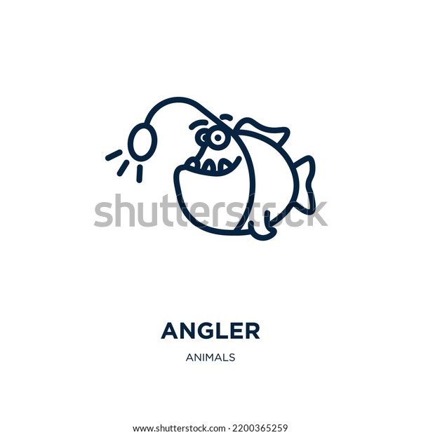 Angler Icon Animals Collection Thin Linear Stock Vector (Royalty Free ...