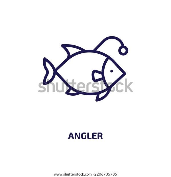 Angler Icon Animals Collection Thin Linear Stock Vector (Royalty Free ...