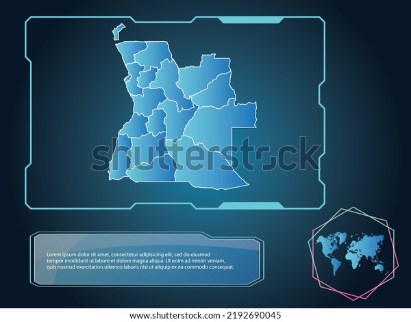 Angola Map Infographic Technology Blue Color Stock Vector (Royalty Free ...