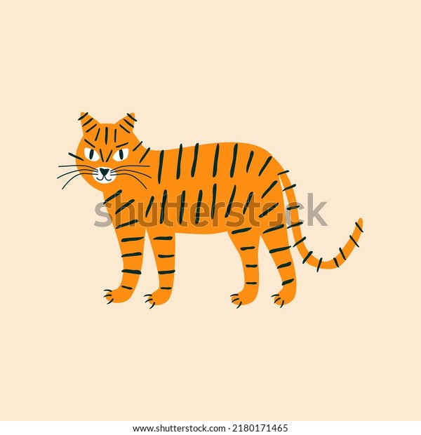 Angry African Tiger Hand Drawn Vector Stock Vector (Royalty Free ...