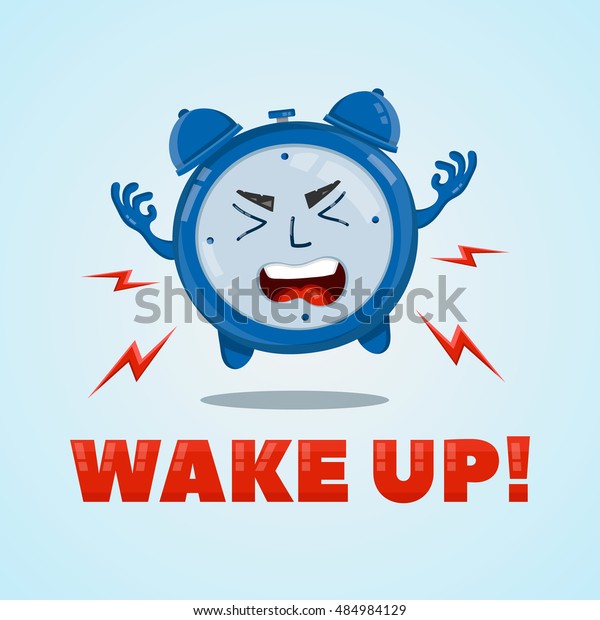 Angry Alarm Clock Flat Character Illustration Stock Vector (Royalty ...