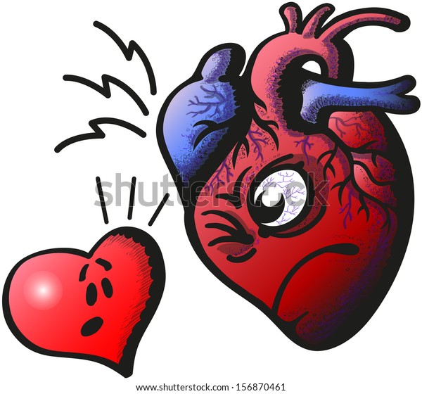 Angry Anatomical Version Heart Veins Arteries: เวกเตอร์สต็อก (ปลอดค่า ...