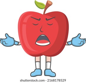 Angry Apple Charactervector On White Background Stock Vector (Royalty ...