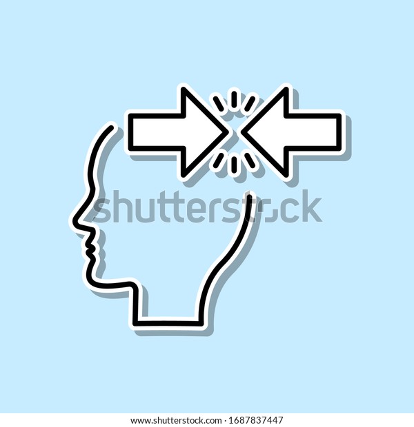Angry Arrows Head Sticker Icon Simple Stock Vector (Royalty Free ...