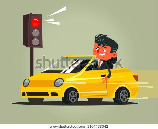 Angry Bad Rushing Driver Car Man Stock Vector (Royalty Free) 1104488342 ...