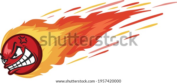 Angry Ball Cartoon Vector Art Illustration Stock Vector (Royalty Free ...