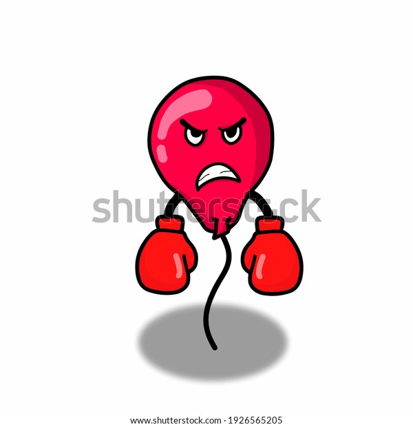 Angry Balloon Character Vector Template Design Stock Vector (Royalty ...