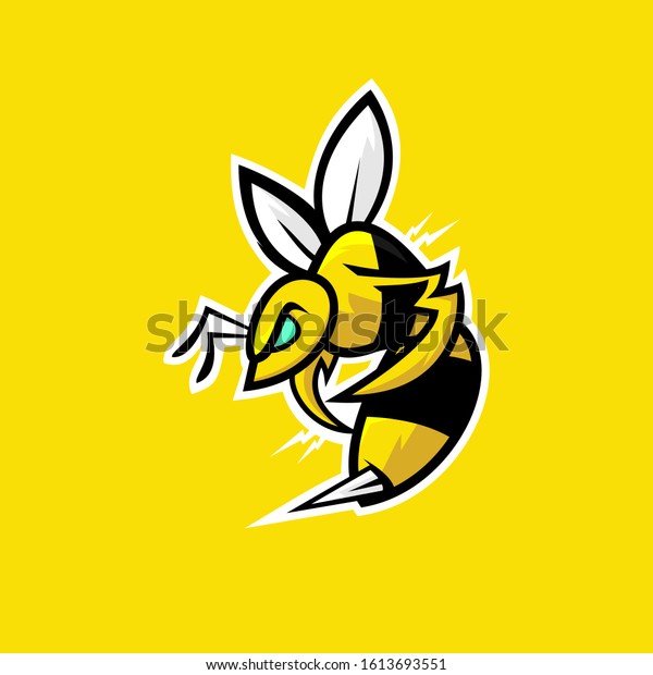 Angry Bee Modern Vector Illustration Mascot Stock Vector (Royalty Free ...