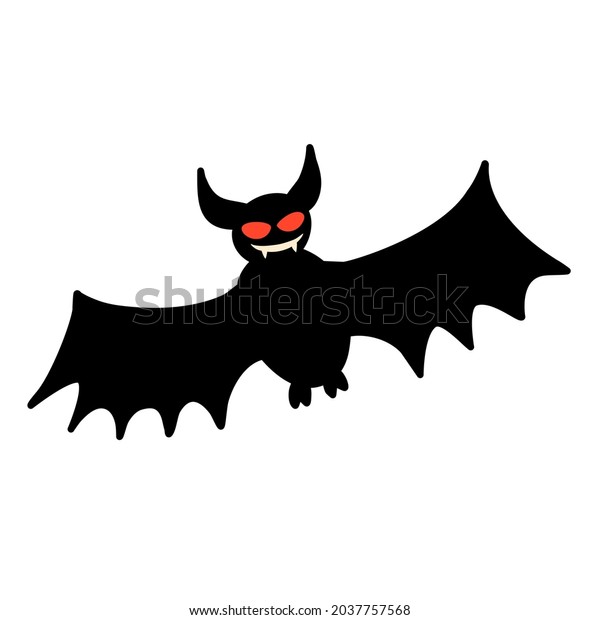 Angry Black Bat Red Eyes Bat Stock Vector (Royalty Free) 2037757568 ...