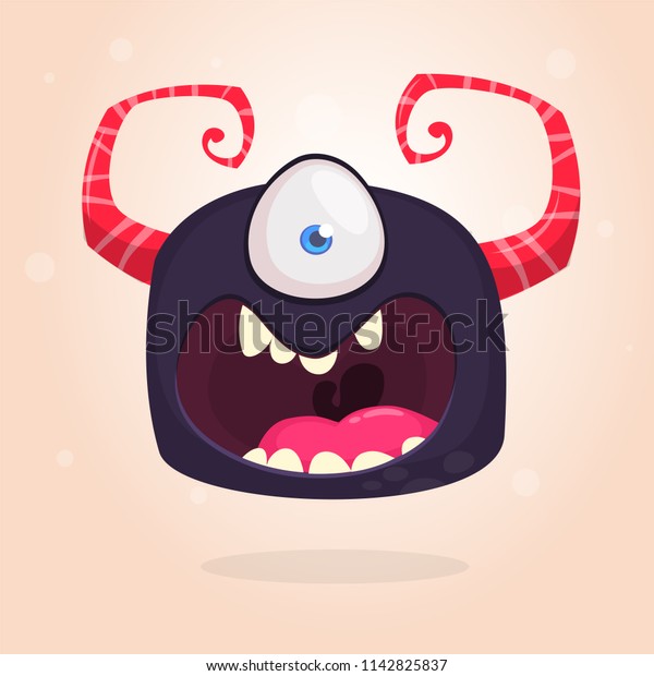 Angry Bllack Cartoon Monster One Eye: เวกเตอร์สต็อก (ปลอดค่าลิขสิทธิ์ ...