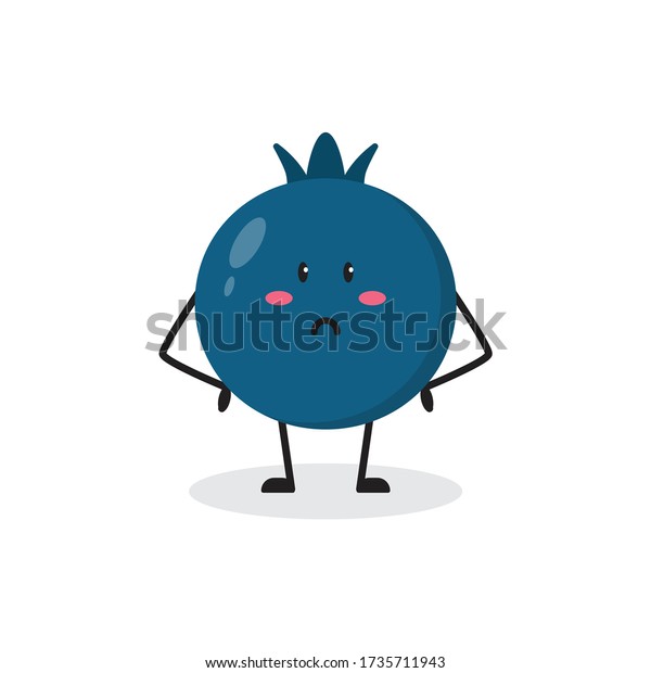 Angry Blueberry Fruit Cute Character Mascot Stock Vector (Royalty Free ...