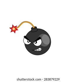 Angry Bomb Cartoon Vector Illustration Stock Vector (Royalty Free ...