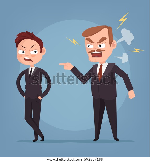 Angry Boss Character Yelling Worker Vector: vetor stock (livre de ...