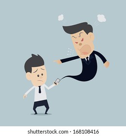 Businessman Being Kicked Out By Boss Stock Vector (Royalty Free) 231776422