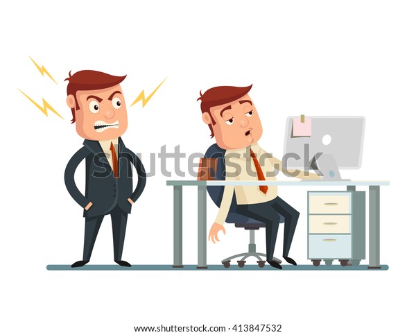 Angry Boss Vector Flat Cartoon Illustration Stock Vector (Royalty Free ...