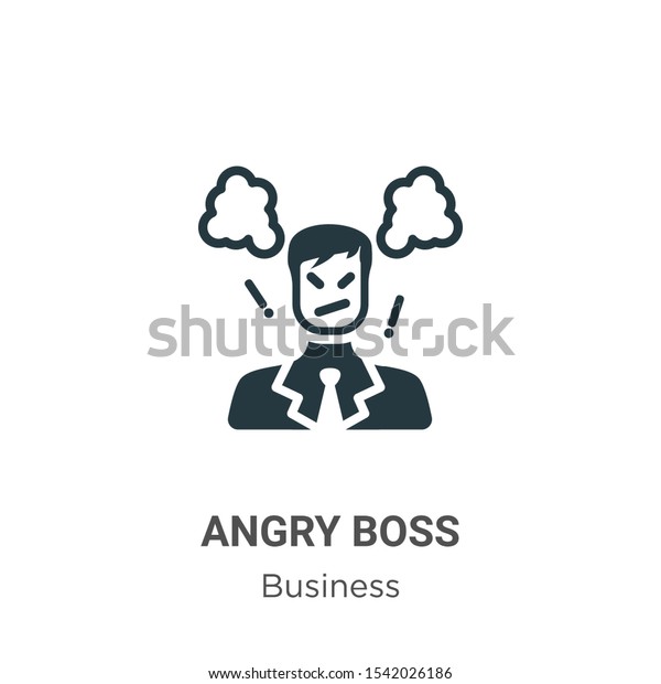 Angry Boss Vector Icon On White: เวกเตอร์สต็อก (ปลอดค่าลิขสิทธิ์ ...