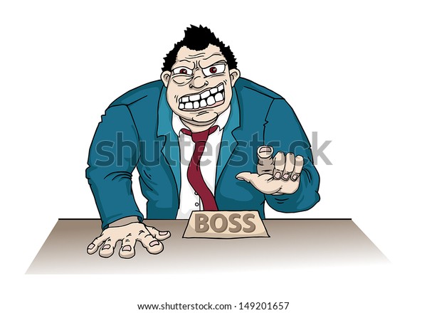 Angry Boss Vector Illustration Stock Vector (Royalty Free) 149201657 ...