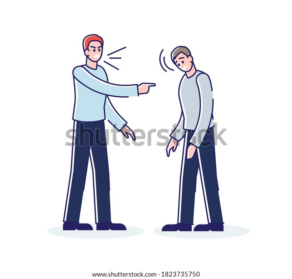 Angry Boss Yelling Office Worker Cartoon Stock Vector (Royalty Free ...