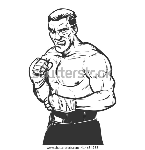 Angry Boxer Model Symbol Badge Sport Stock Vector (Royalty Free) 414684988