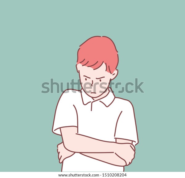 Angry Boy Actions Angry Child Pose Stock Vector (Royalty Free ...