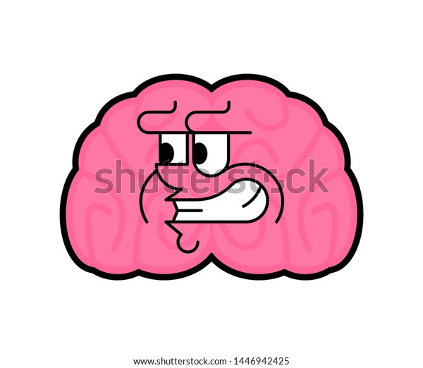 Angry Brain Evil Internal Organ Isolated Stock Vector (Royalty Free ...