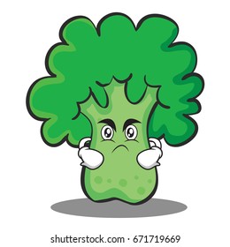 Angry Broccoli Chracter Cartoon Style Stock Vector (Royalty Free ...