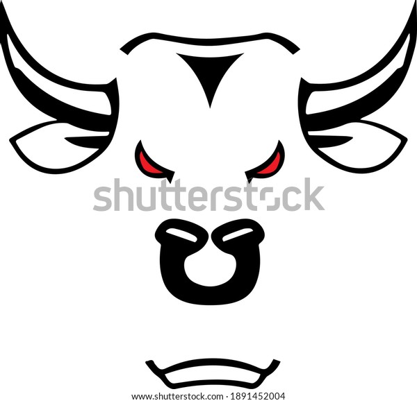 Angry Bull Red Eyes Stock Vector (Royalty Free) 1891452004