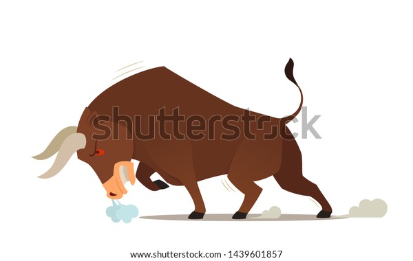 Angry Bull Red Eyes Attacking Pose Stock Vector (Royalty Free ...