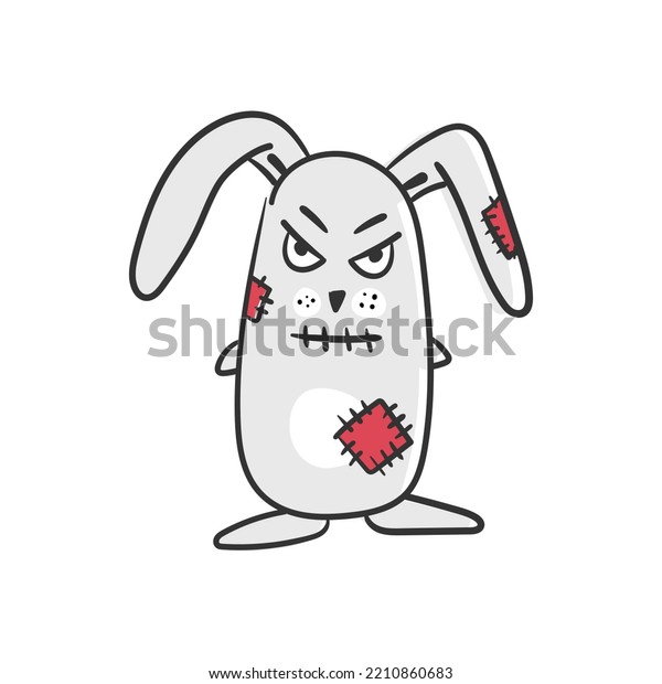 Angry Bunny Digital Design Creating Decor Stock Vector (Royalty Free ...