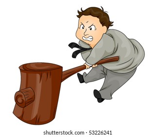Angry Businessman Hammer Vector Stock Vector (Royalty Free) 53226241 ...