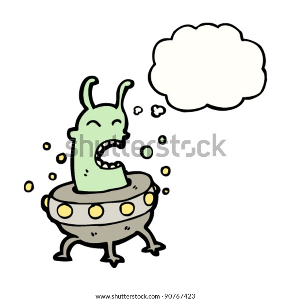 Angry Cartoon Alien Flying Saucer Stock Vector (Royalty Free) 90767423 ...
