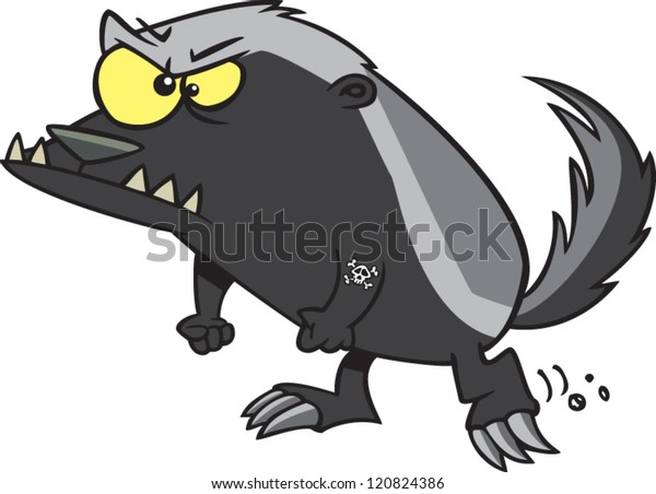 Angry Cartoon Badger Stock Vector (Royalty Free) 120824386