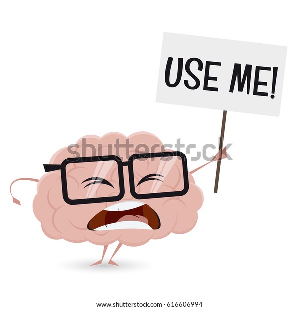 Angry Cartoon Brain Use Me Sign Stock Vector (Royalty Free) 616606994 ...