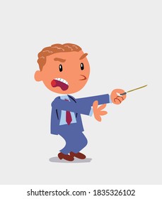 Angry Cartoon Character Businessman Pointer Points Stock Vector ...